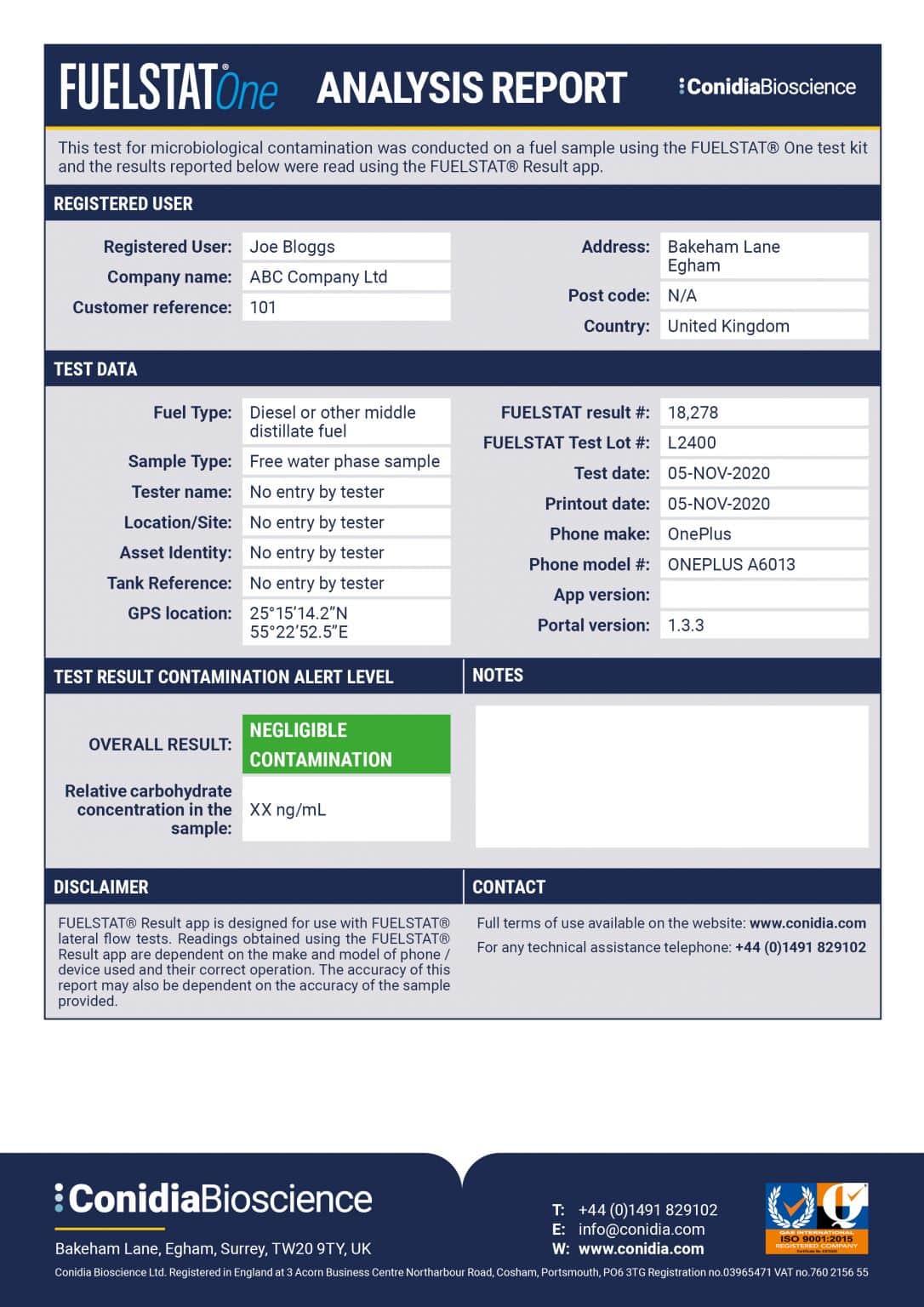 FUELSTAT® One | Conidia Bioscience